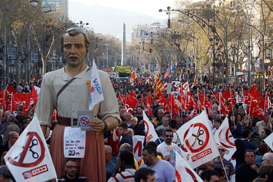 Spain leader vows hard line as hundreds of thousands protest austerity ...