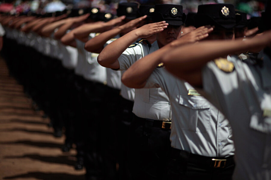 Guatemalan police graduates ready to protect and serve ... without guns ...