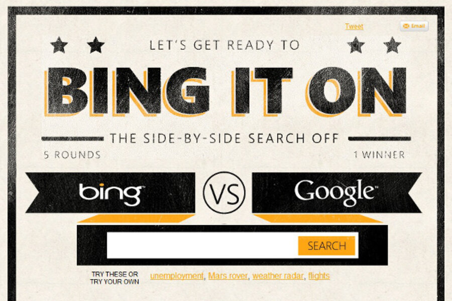 Search engine wars: Microsoft invites Google to "Bing It On ...