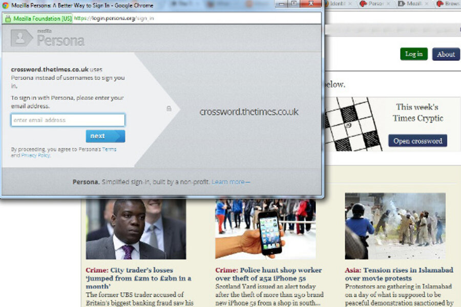 Life after passwords: Mozilla releases Persona online ID system ...