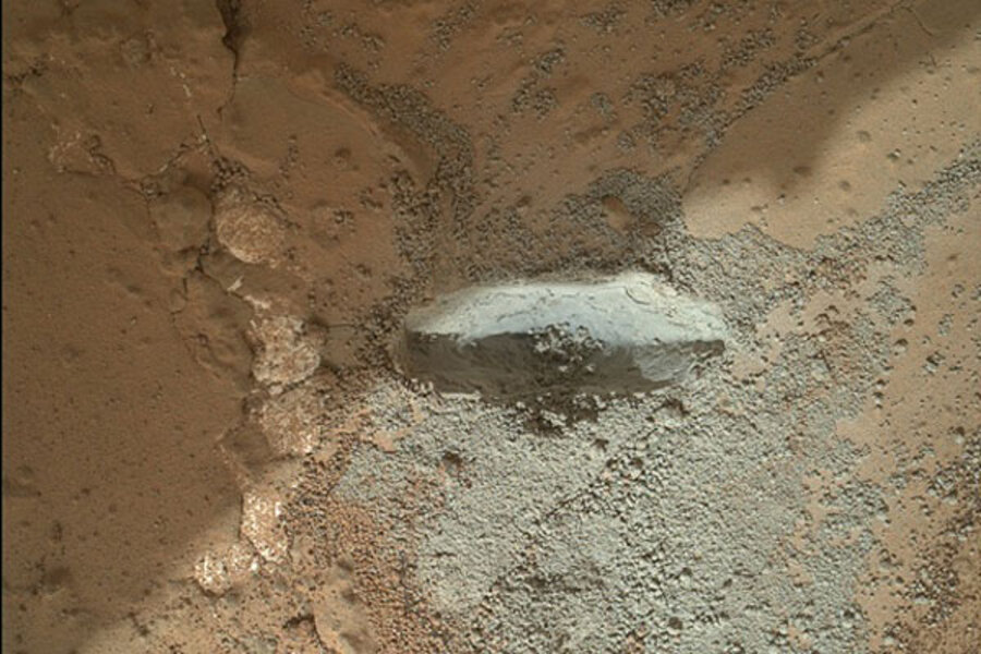 NASA's Curiosity rover taps Martian rock with its drill - CSMonitor.com
