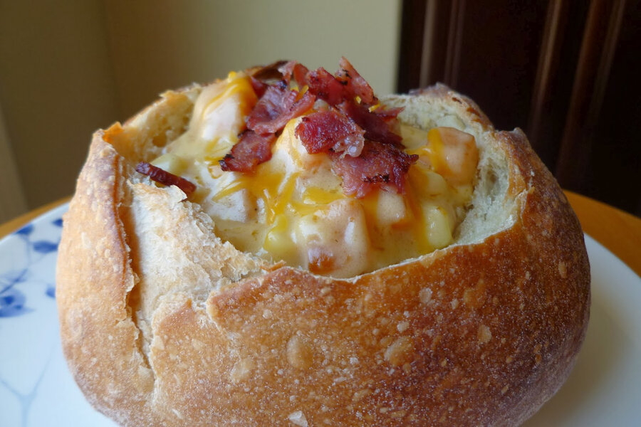 Cheesy sweet potato, sausage, and corn chowder - CSMonitor.com