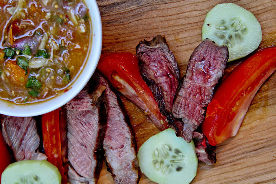 Grilled steak with crying tiger dipping sauce - CSMonitor.com