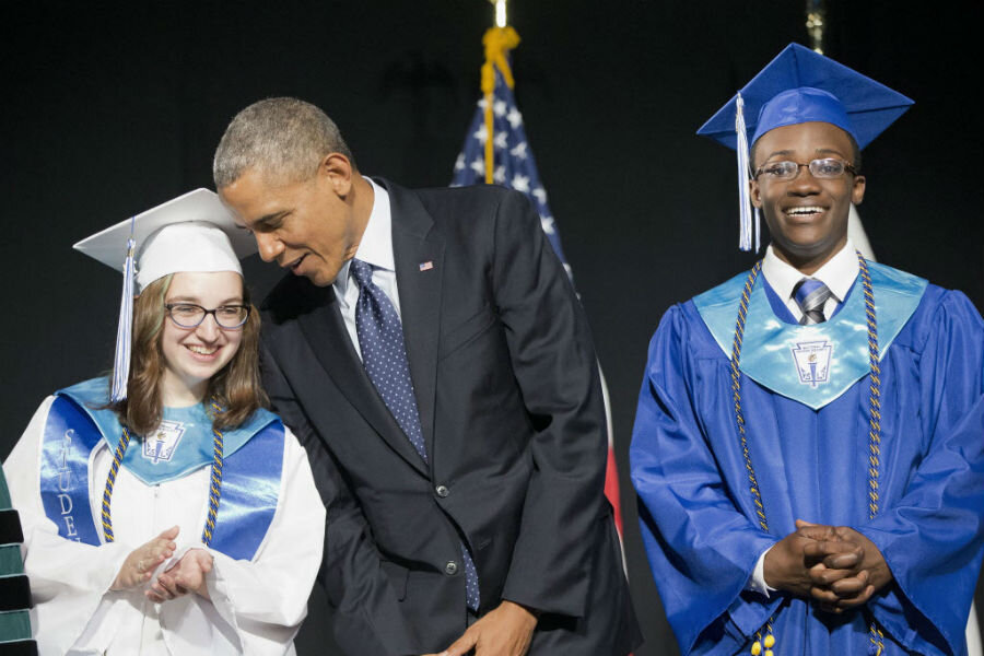 At pioneering high school, Obama plays role model in chief - CSMonitor.com