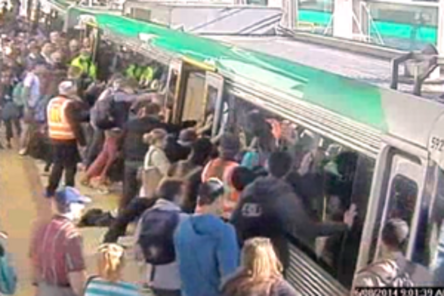 Trapped man freed after fellow Australia commuters tilt train ...