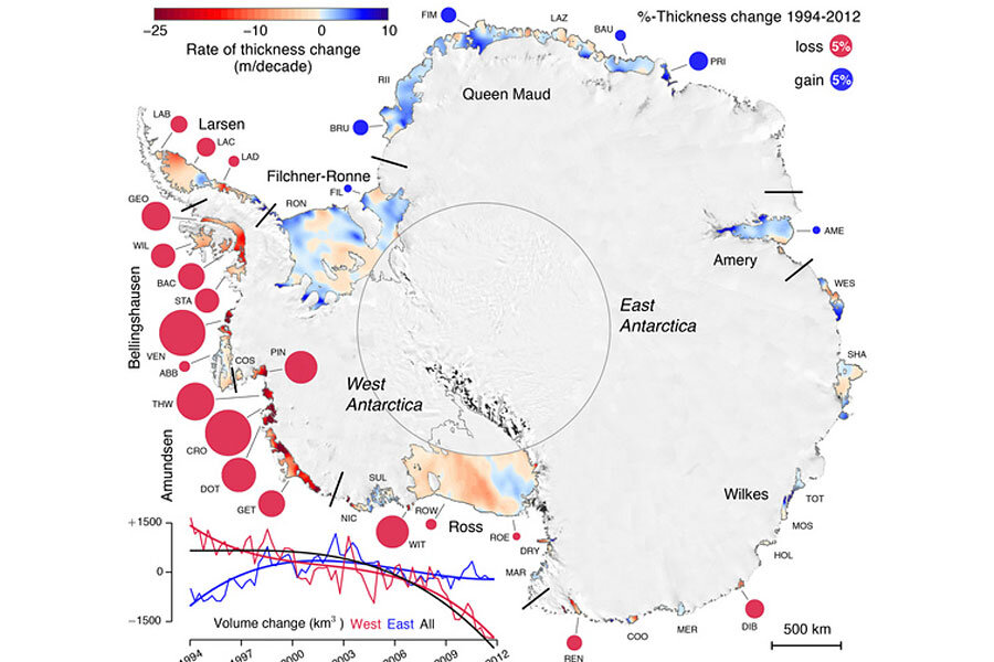 West Antarctica's ice shelves thinning fast, study finds - CSMonitor.com West Antarctica's ice shelves thinning fast, study finds - CSMonitor.com
