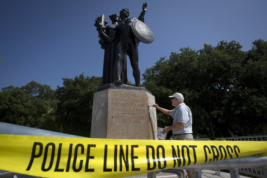 Confederate memorials splashed with 'Black Lives Matter' slogan ...