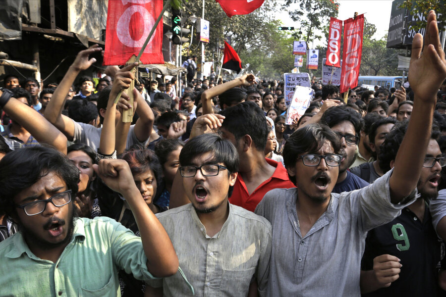 Protests against India student leader's arrest spread - CSMonitor.com