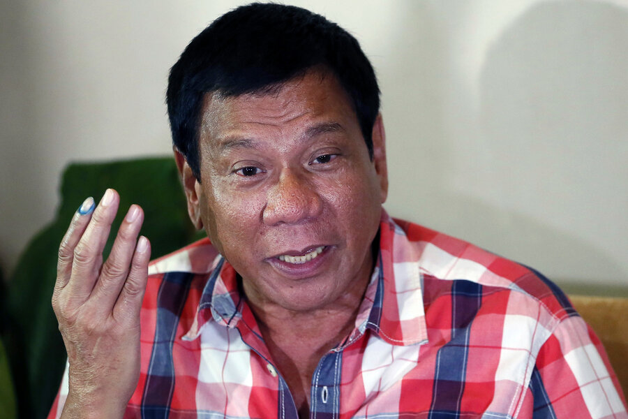 Filipinos hope new President Duterte remains the 'enforcer' - CSMonitor.com
