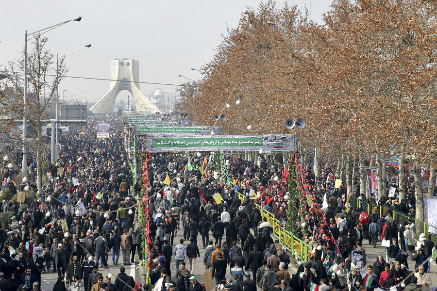On Iran's revolution day, a message sent with bigger crowds, fewer anti ...