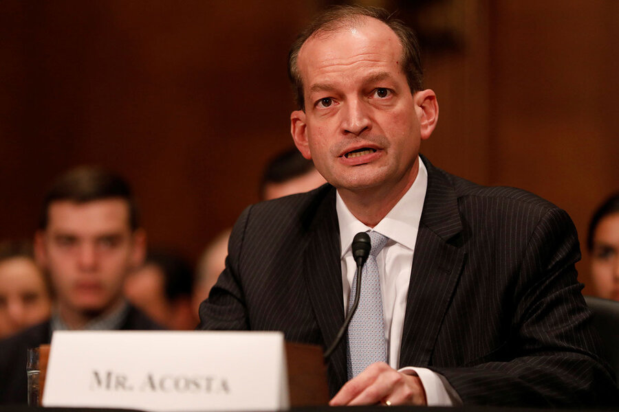 Senate confirms Alex Acosta as Labor secretary - CSMonitor.com