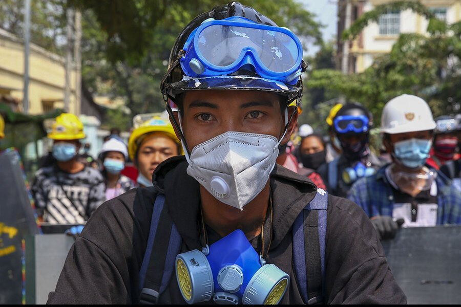 Myanmar pro-democracy protest - CSMonitor.com