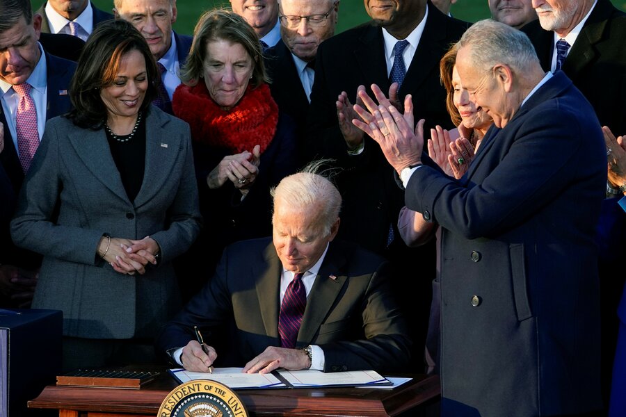Bipartisan win: President Biden signs $1T infrastructure bill ...