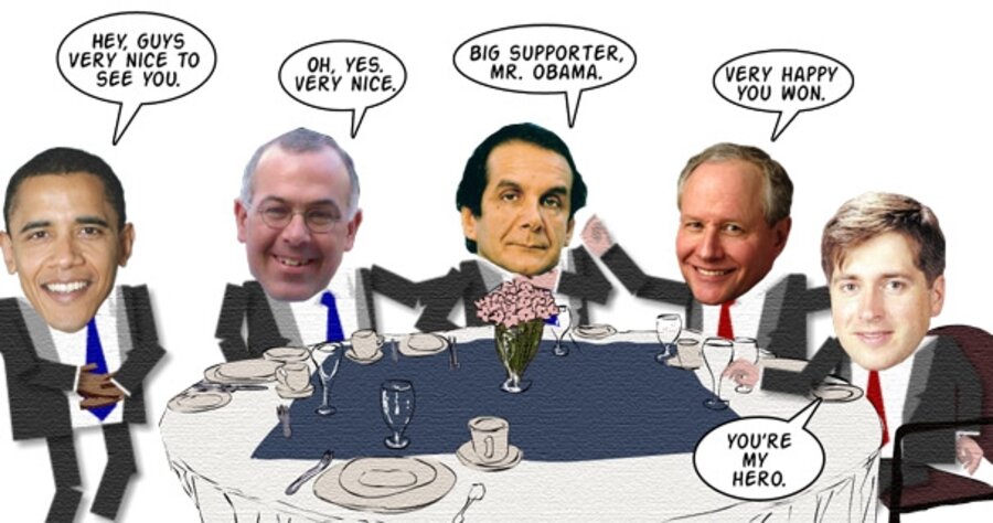 Eating with the enemy? Obama has dinner with conservatives (gasp ...