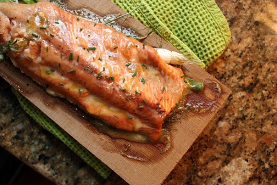 Cedar planked salmon with maple mustard glaze - CSMonitor.com